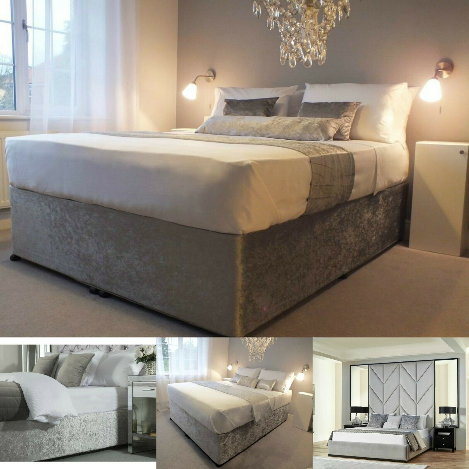 Crushed Velvet Bed Base Valance | Shop Now | MK Home Textile